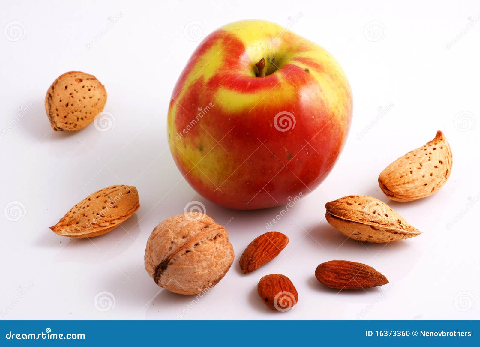 Nuts & Apple stock photo. Image of fruit, rounded - 16373360