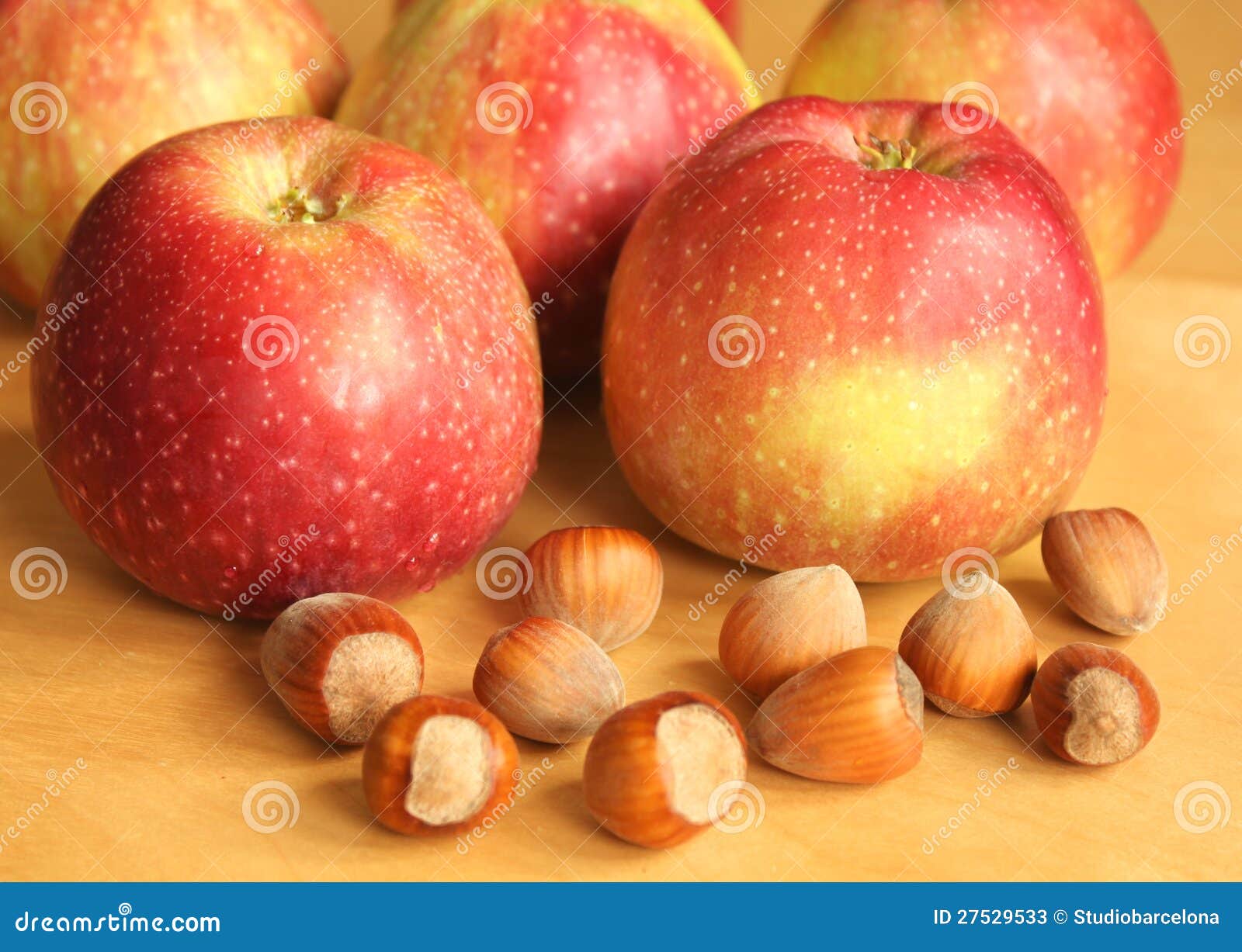 Nuts and apples stock image. Image of close, closeup - 27529533