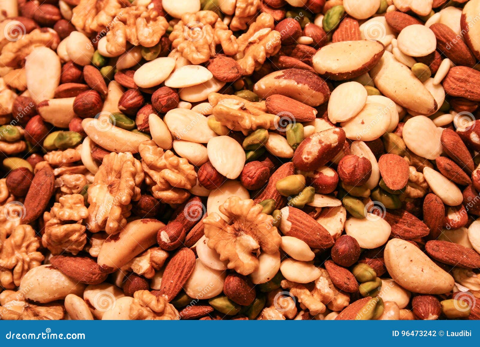 Nuts Assortment Background With A Place For Text. Many Different Nuts ...