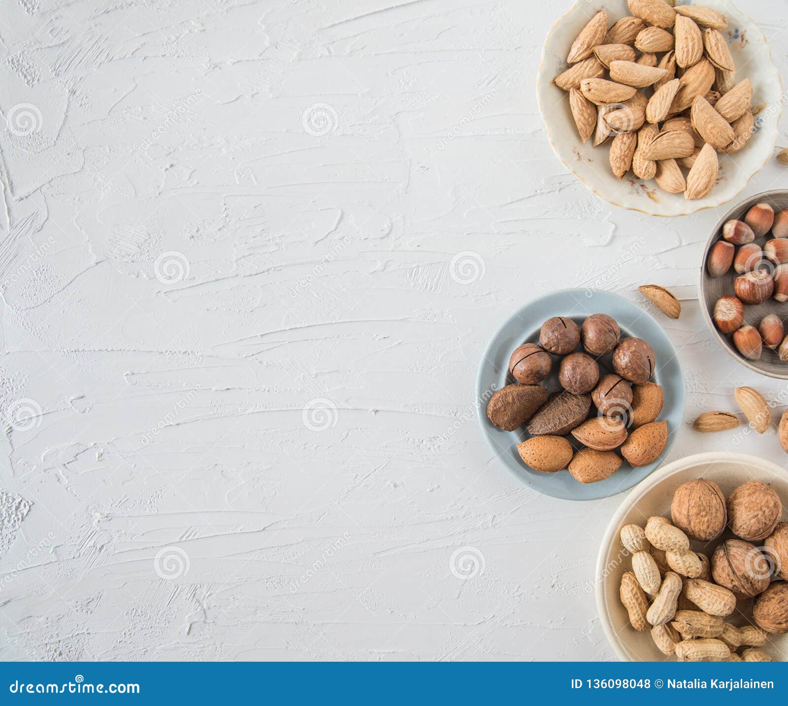 Nuts Assortment Background With A Place For Text. Many Different Nuts ...