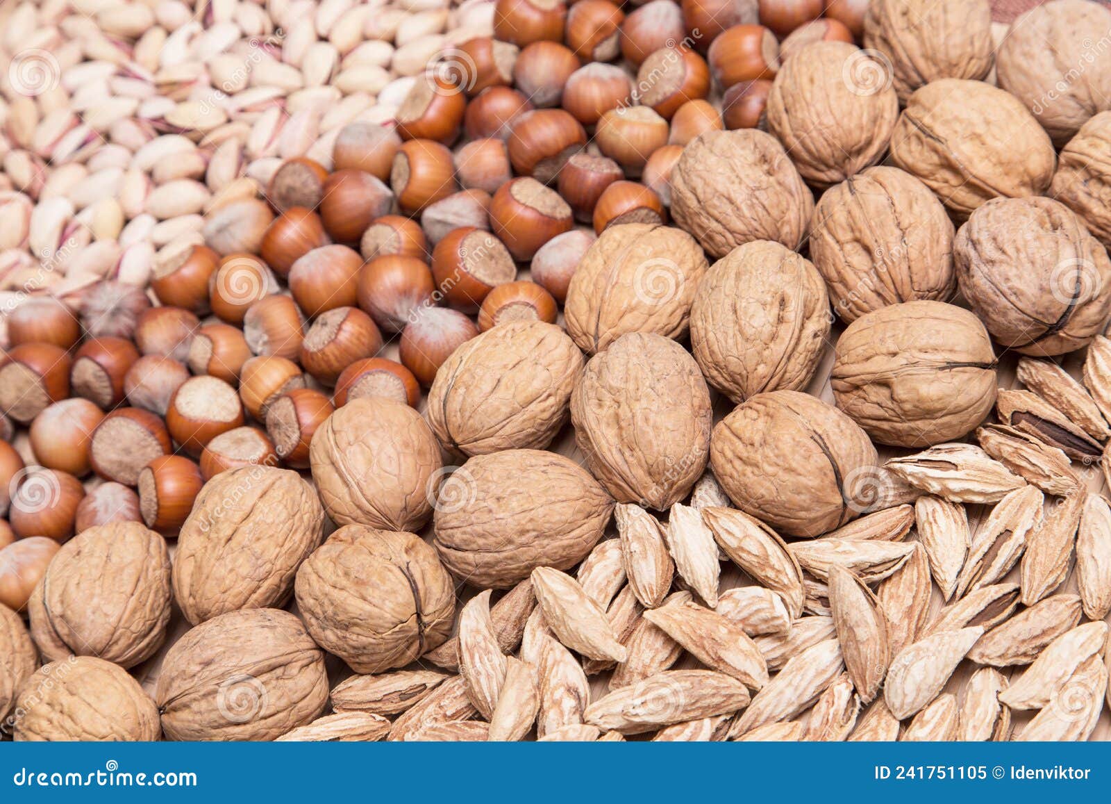 Nuts Background, Texture. Various Type of Nut. Walnut, Hazelnut, Almond ...
