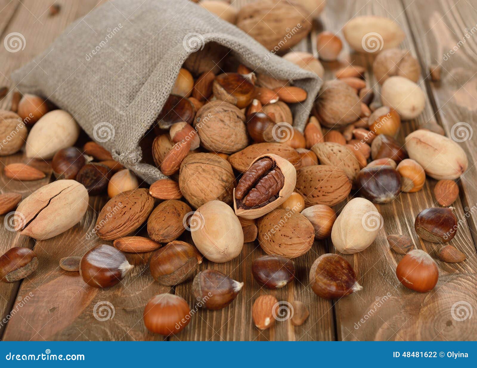 Nuts in a bag stock photo. Image of cuisine, diet, gastronomy - 48481622