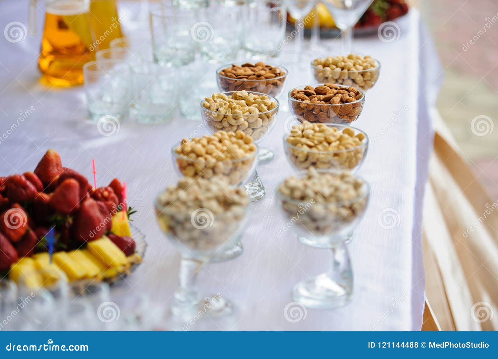Nuts at a banquet stock photo. Image of nutrition, delicious - 121144488