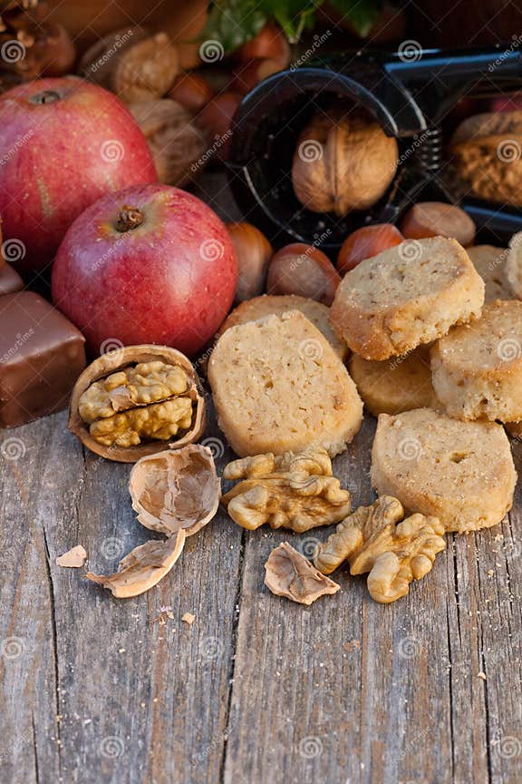 Nuts biscuits stock photo. Image of walnuts, allpe, hazelnut - 27609932