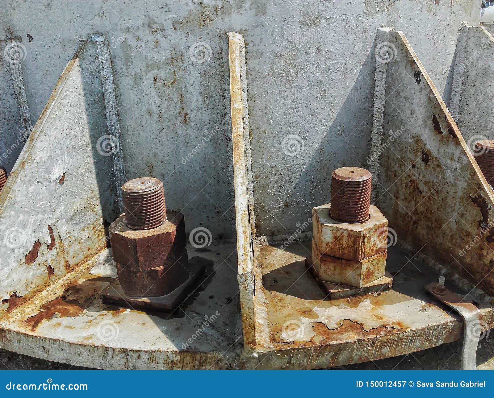 Nuts and Bolds on Iron Pylon Stock Image - Image of bolds, rusty: 150012457