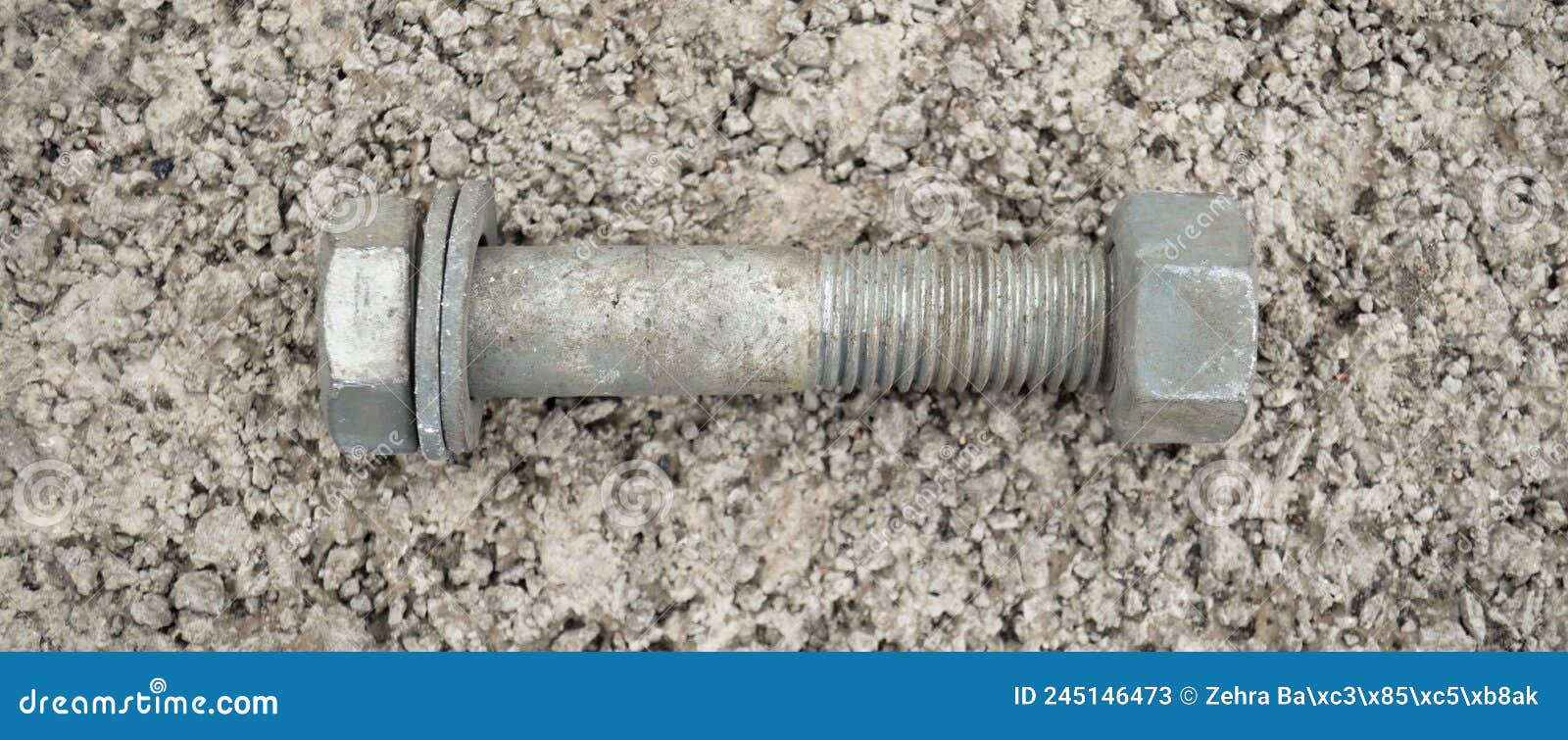 Nuts and Bolt on Concrete Floor Stock Image - Image of accessory ...