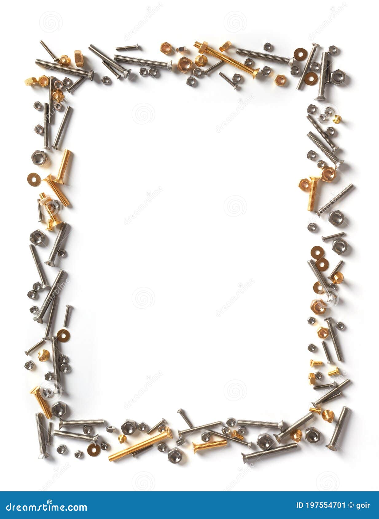 Nuts and bolts frame stock image. Image of stack, frame - 197554701