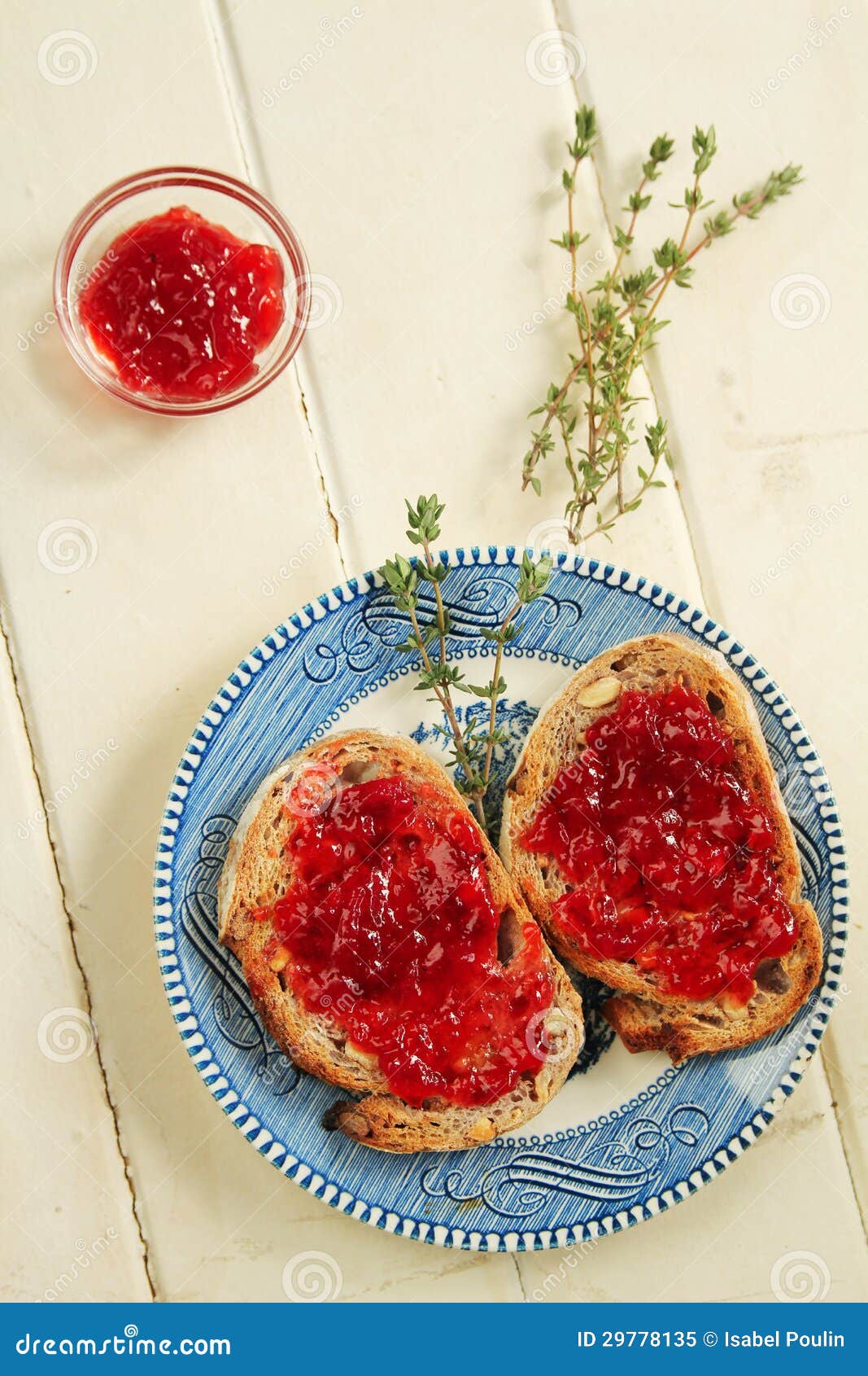 Strawberry jam on toast stock image. Image of food, breakfast - 29778135