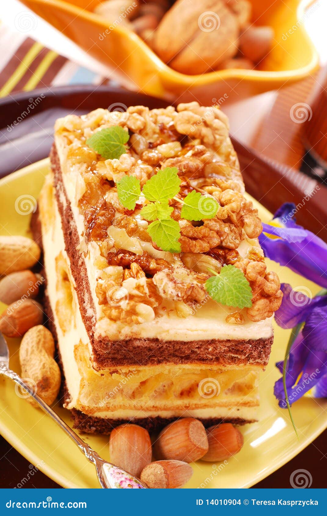 Nuts cake stock photo. Image of nuts, appetizing, sweet - 14010904