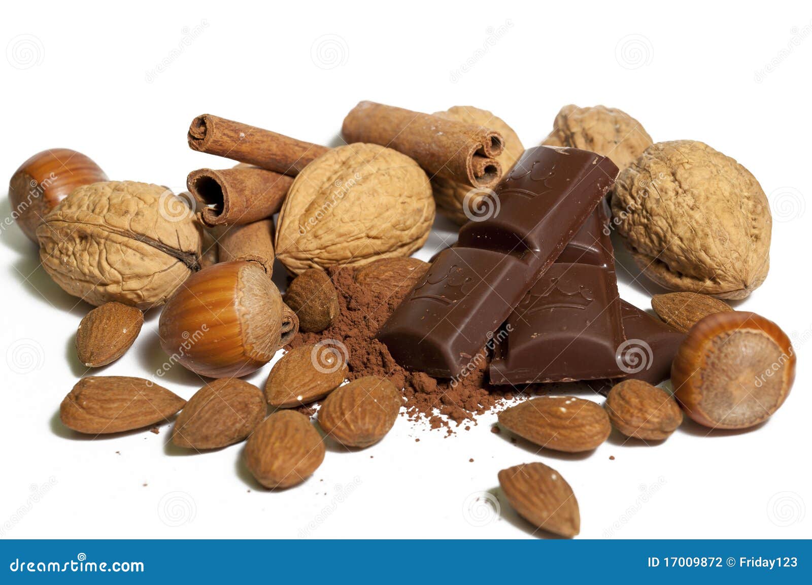 Nuts, Chocolate and Almonds Stock Photo - Image of chocolate, shell ...