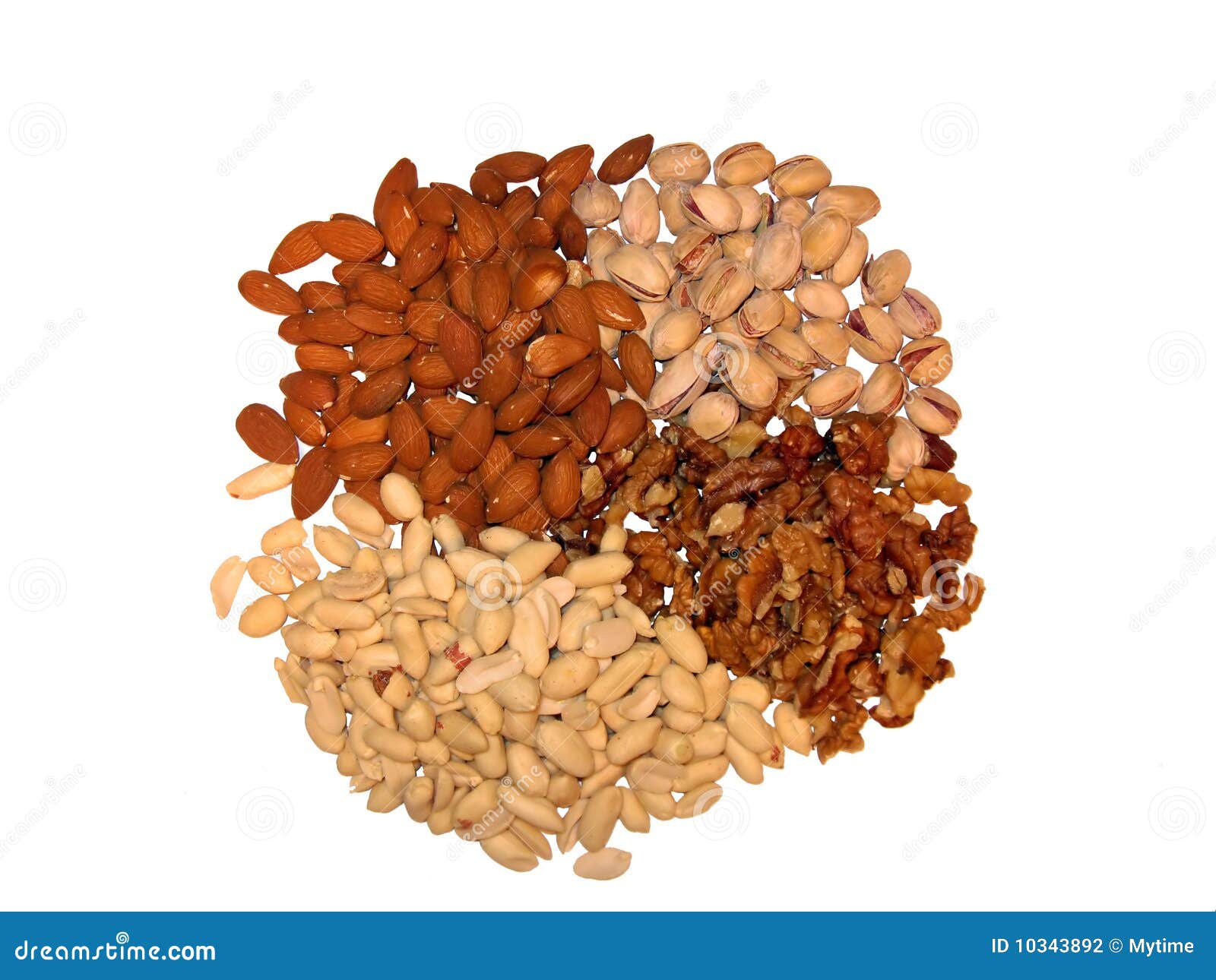 Nuts Composition on White Background Stock Photo - Image of goober ...