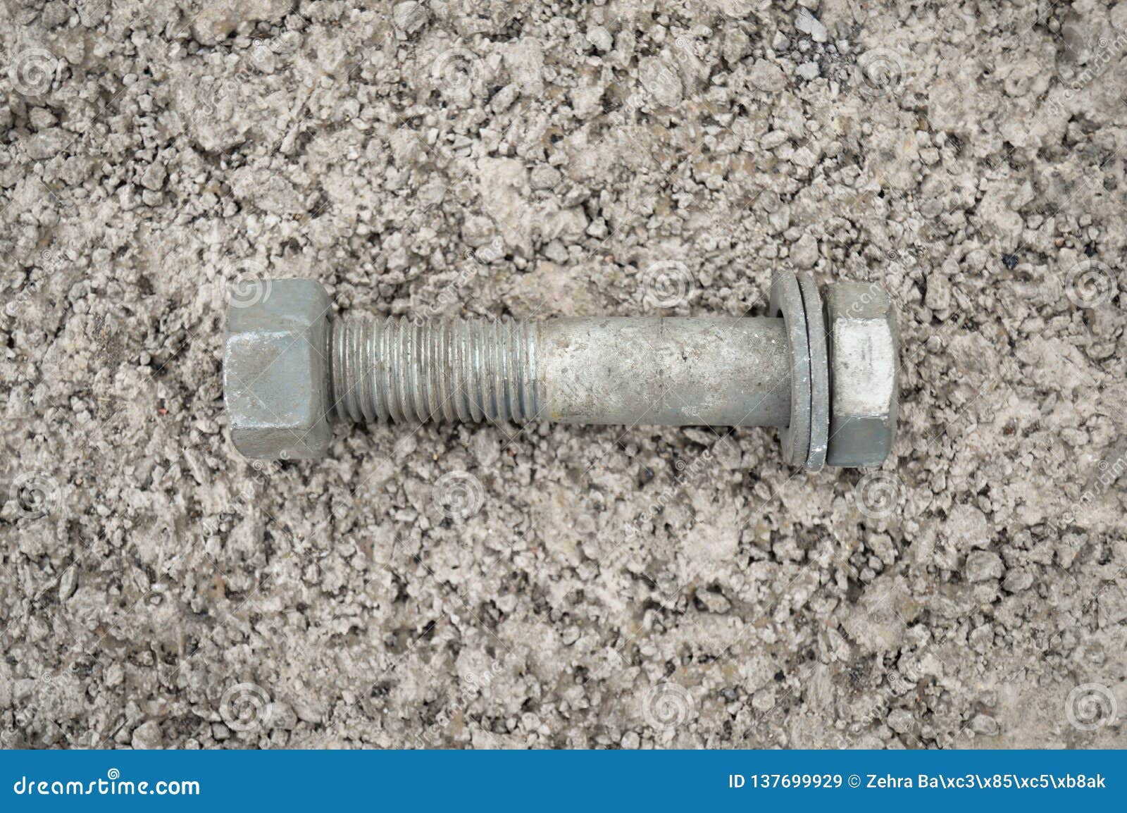 Nuts and Nuts on Concrete Floor Stock Image - Image of fastener ...