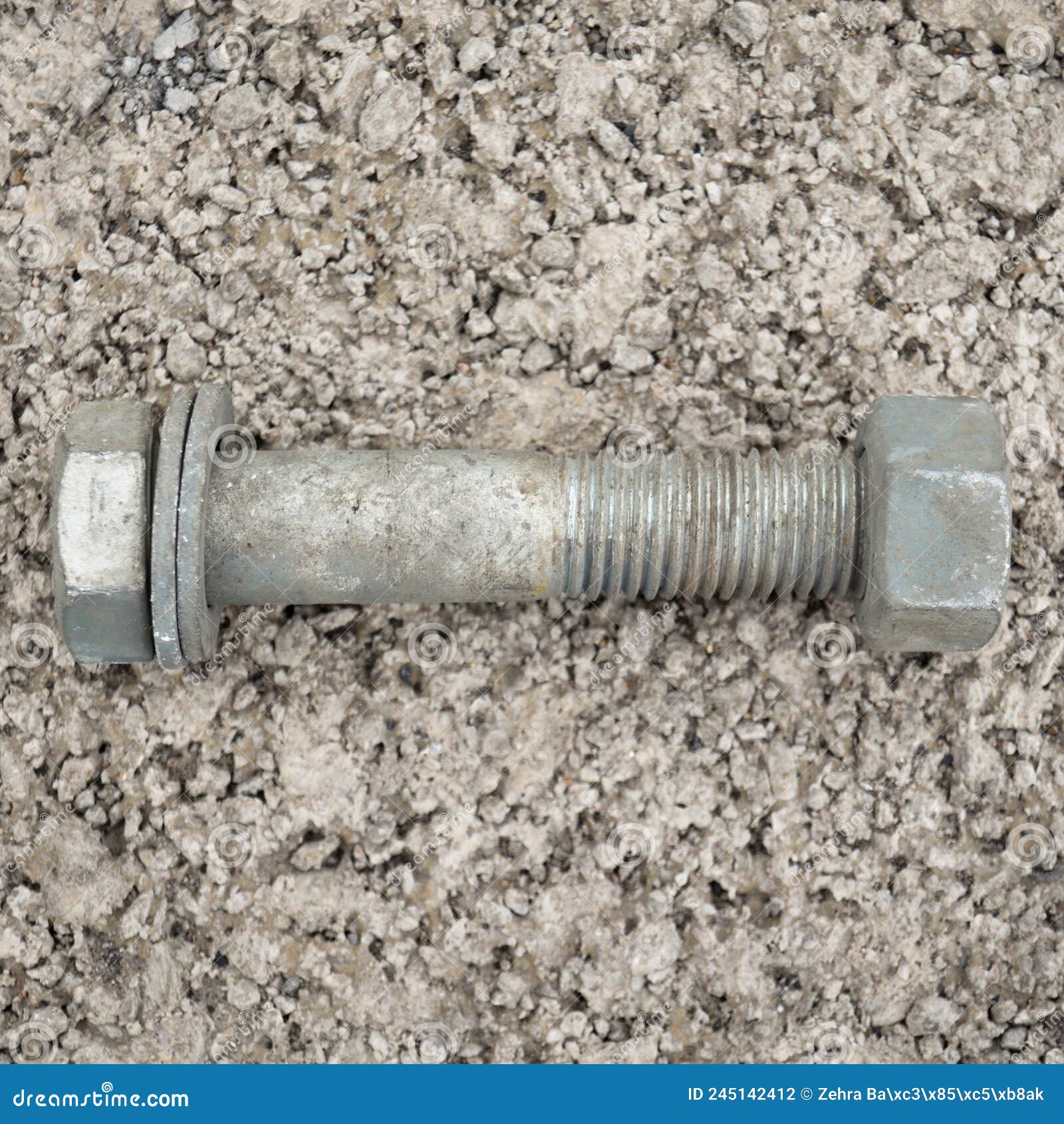 Nuts and Nuts on Concrete Floor Stock Photo - Image of gudgeon, bolt ...