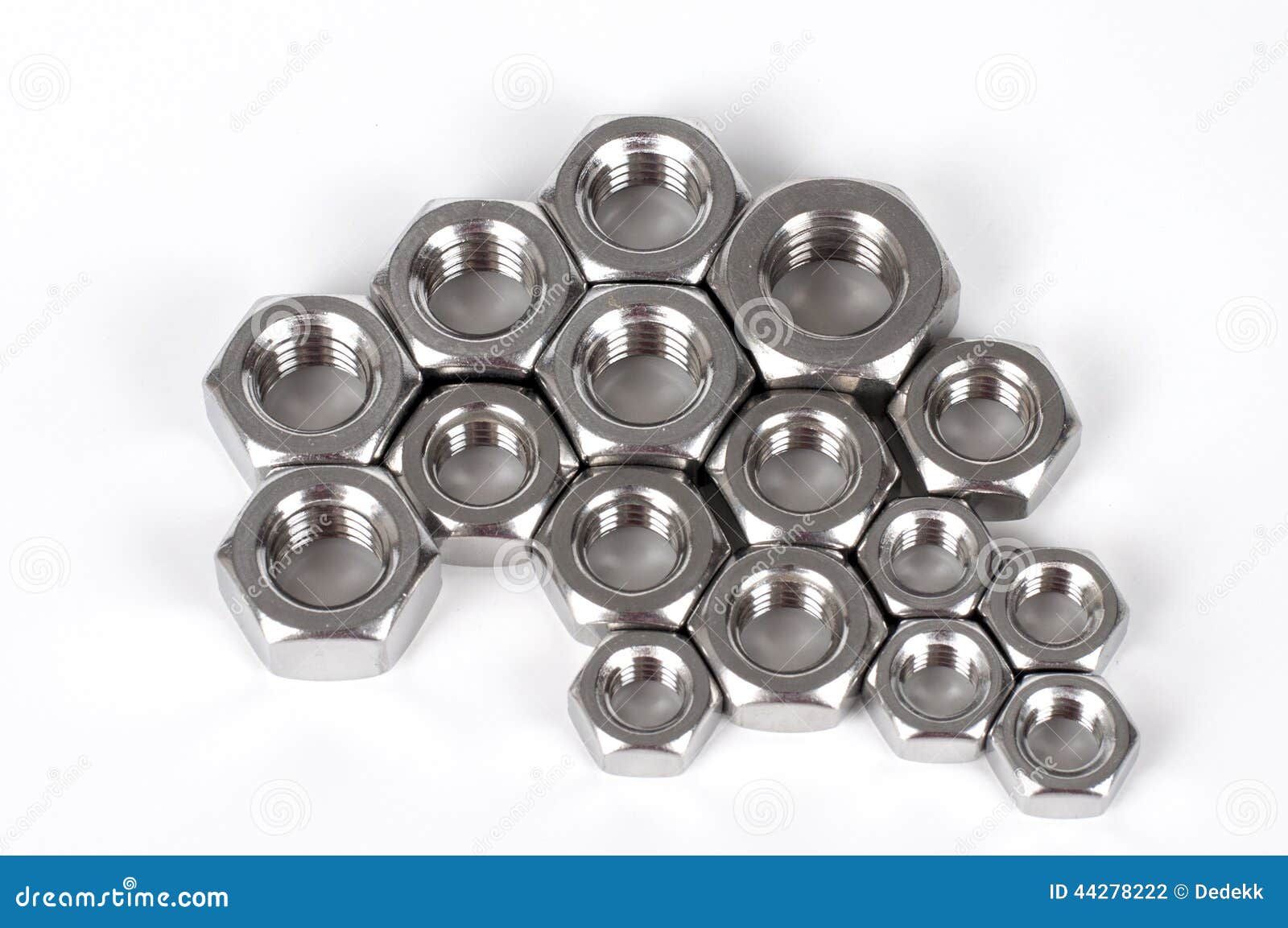 Nuts stock photo. Image of bolt, gray, hardware, white - 44278222