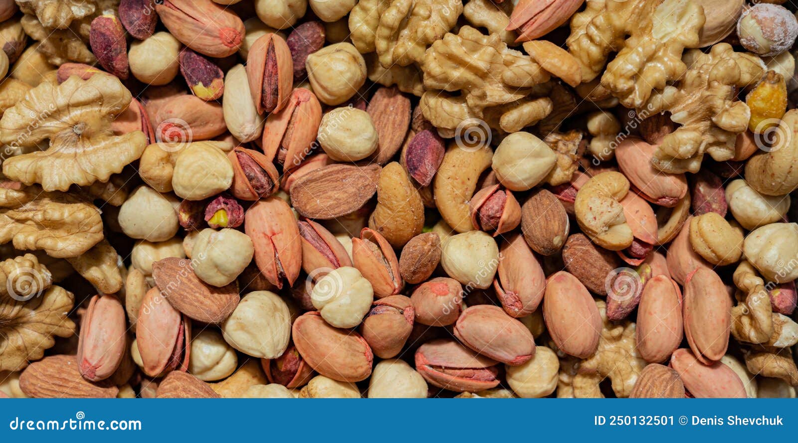 Nuts of Different Varieties Mix for Food in the Form of a Background ...
