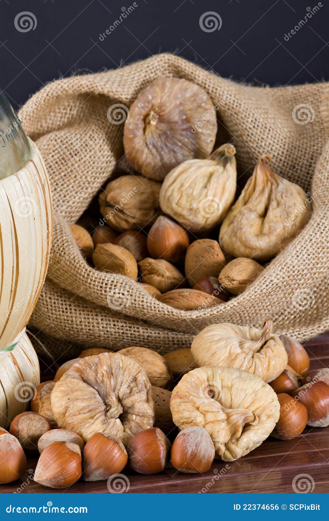 Nuts and dried figs stock photo. Image of christmas, food - 22374656