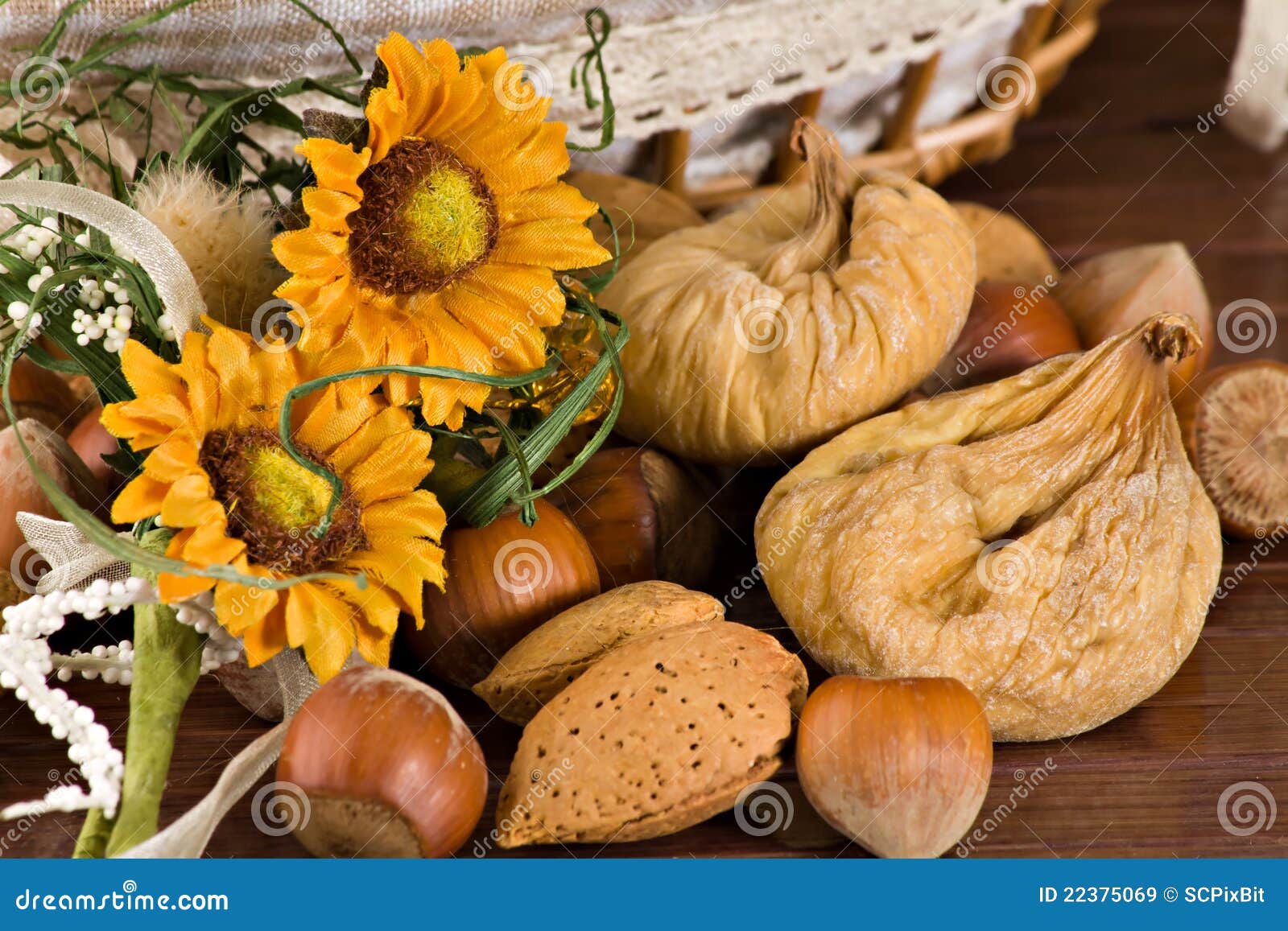 Nuts and dried figs stock image. Image of figs, goodness - 22375069