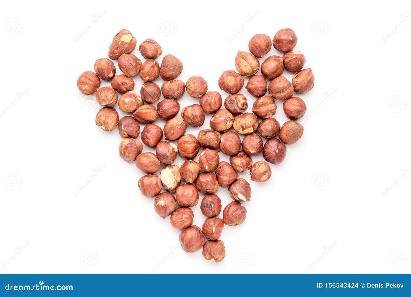 Nuts in the Form of a Heart, Hazelnuts on a White Background Stock ...