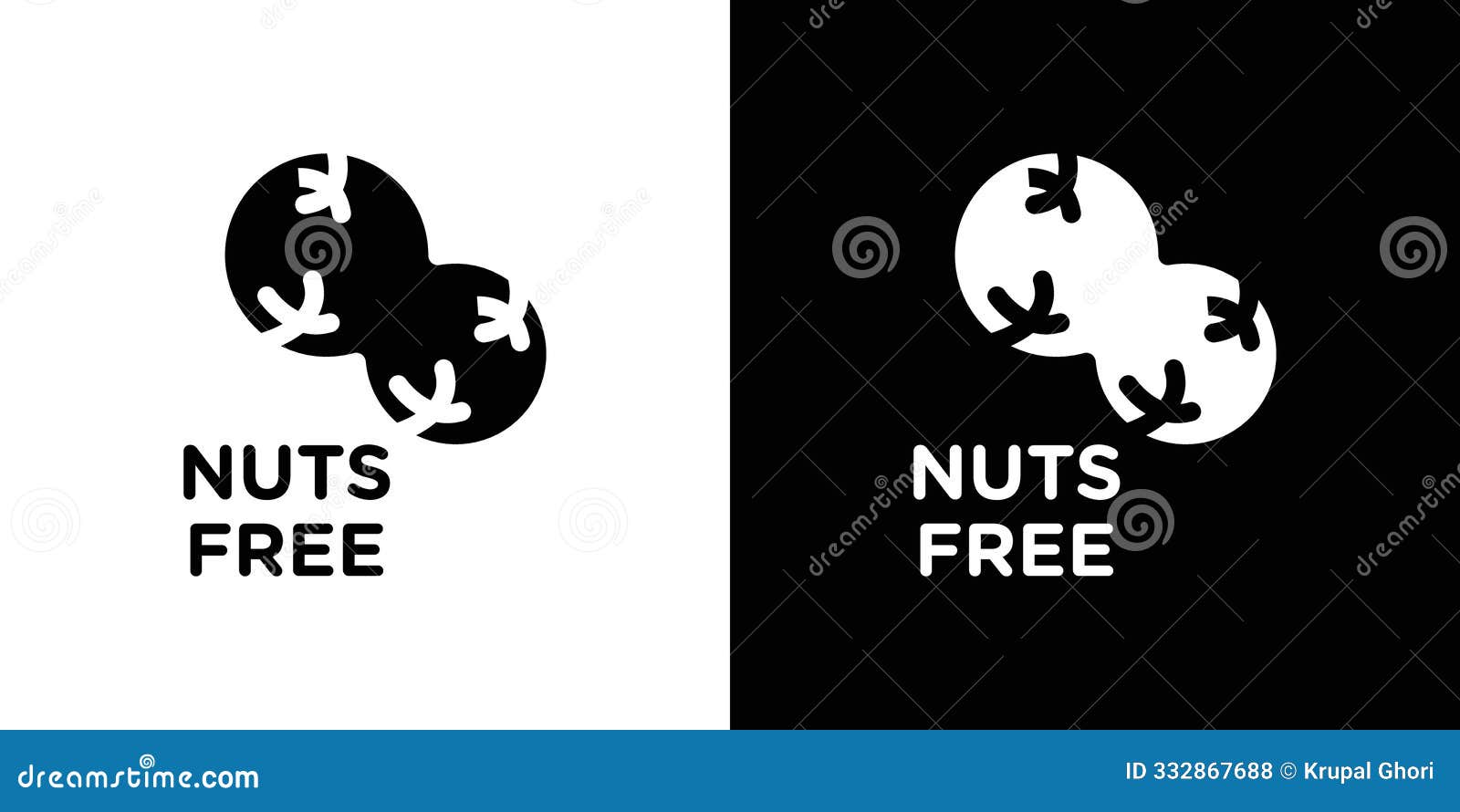 Nuts Free Icon Logo Set Vector Stock Vector - Illustration of allergy ...
