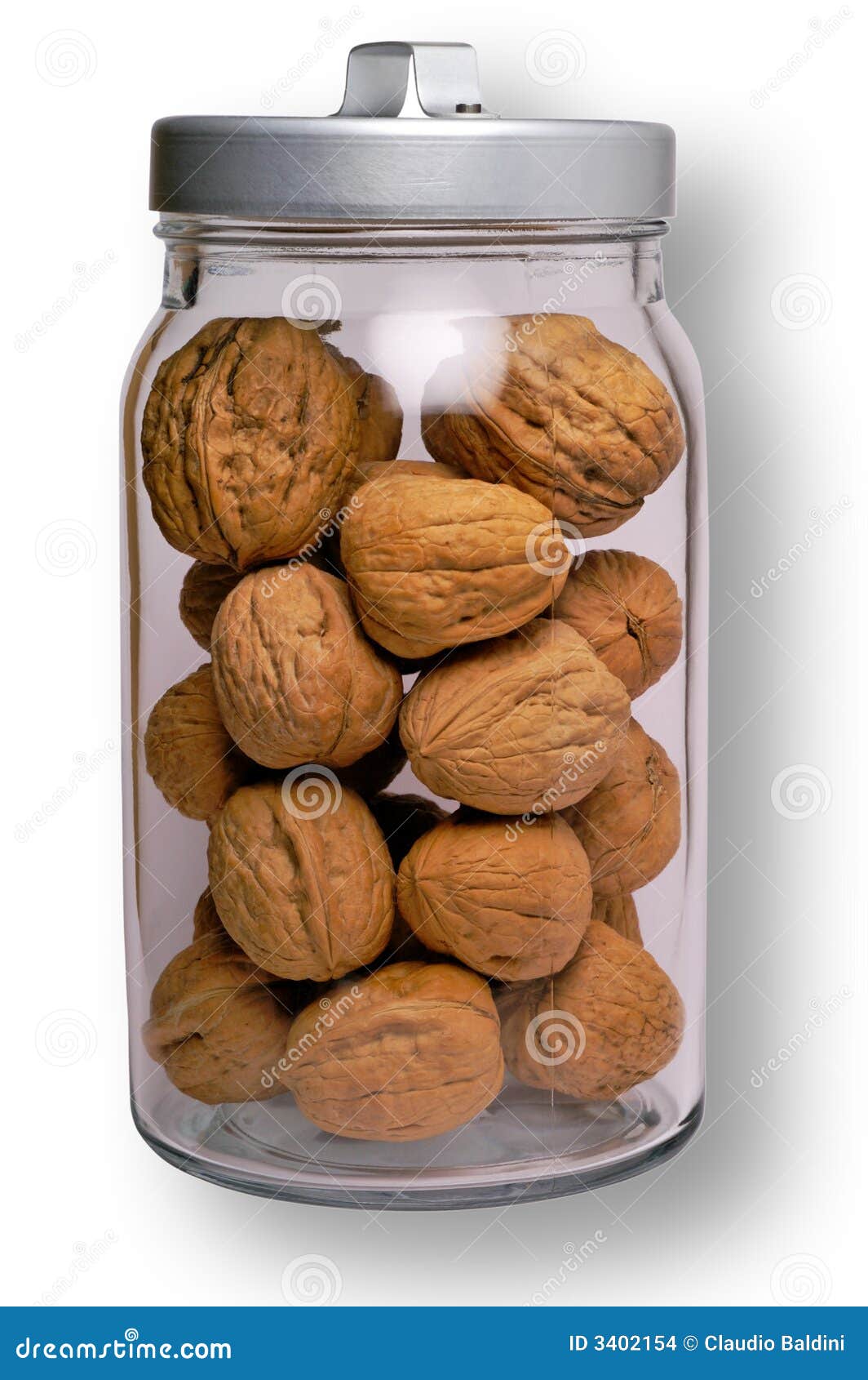Nuts in Glass Jar W/ Clipping Stock Photo - Image of food, diet: 3402154
