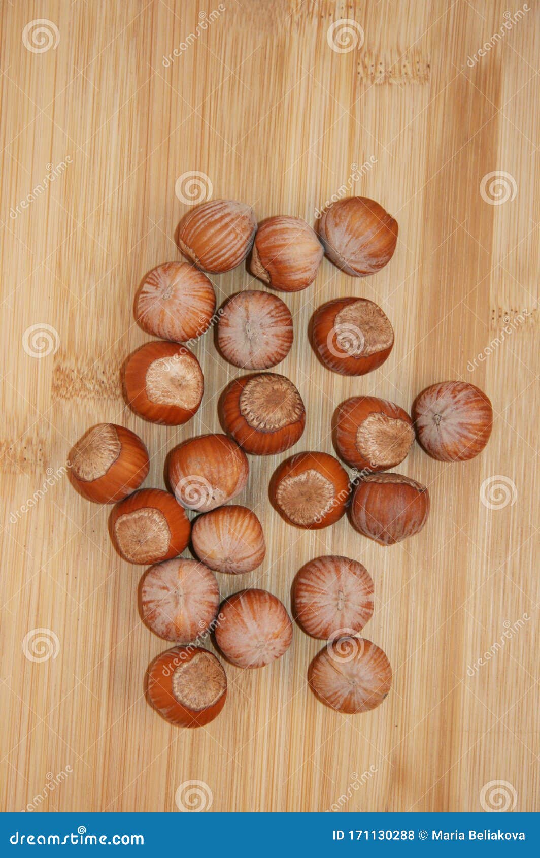Nuts of the Hazelnut Variety are Scattered on the Surface. Stock Photo ...
