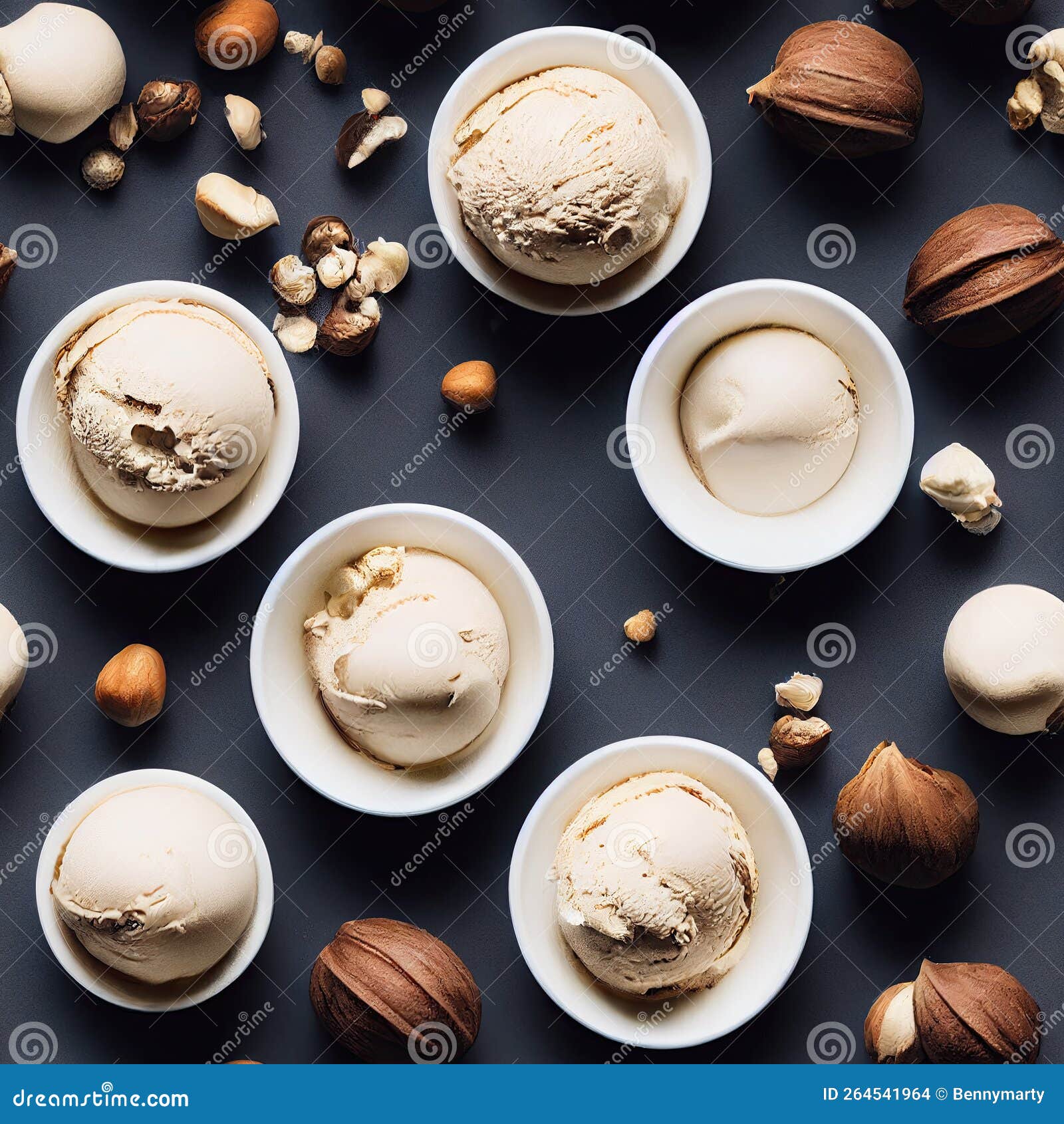 Nuts Ice Cream on Seamless Texture Tile Stock Illustration ...