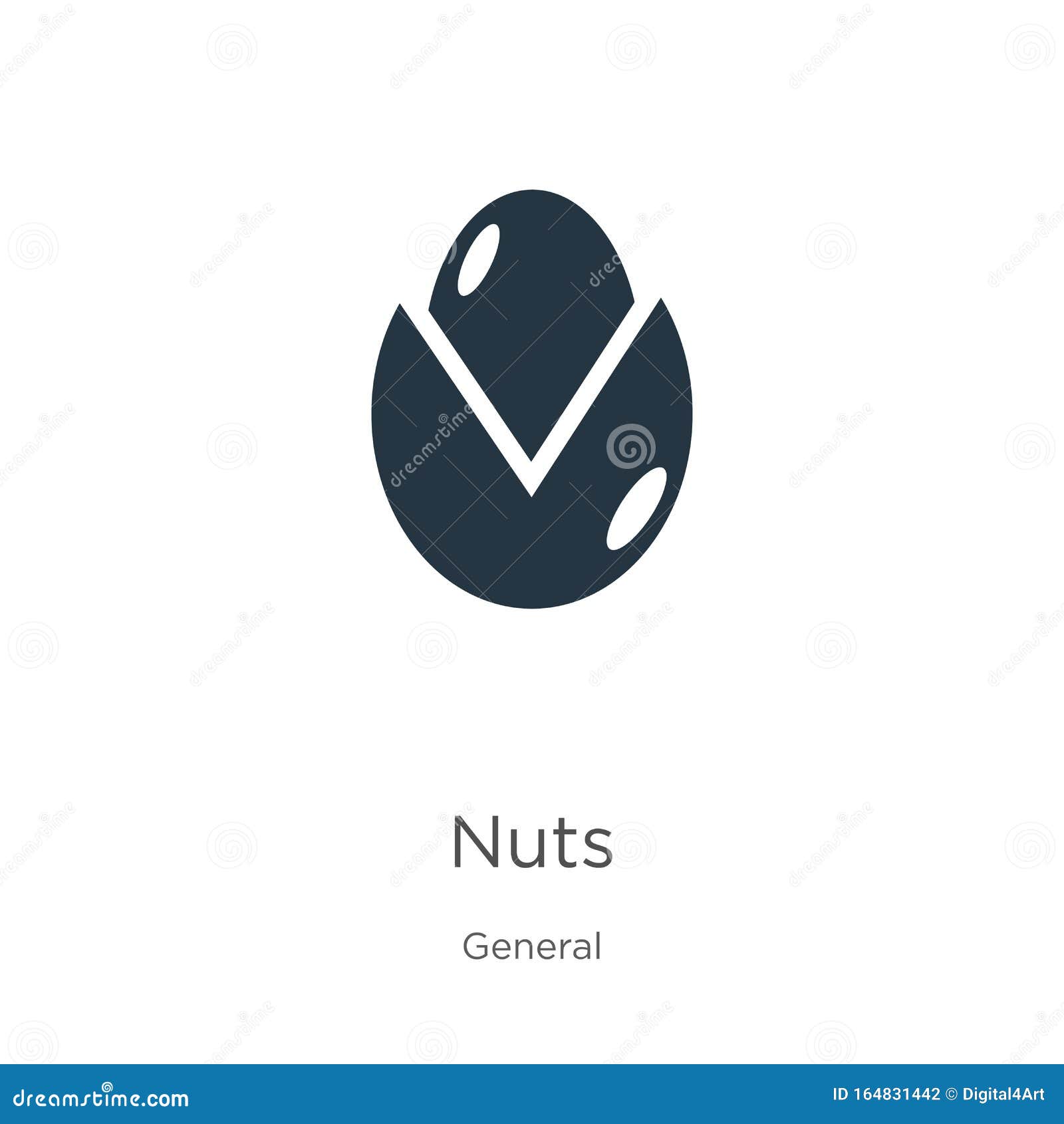 Nuts Icon Vector. Trendy Flat Nuts Icon from General Collection ...