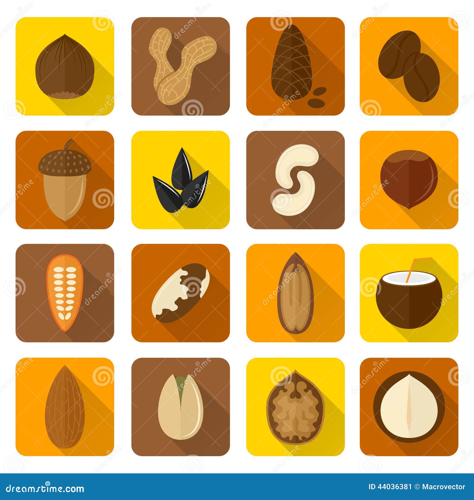 15 Nuts Icons - This Collection Includes Illustrated Types Of Nuts With ...