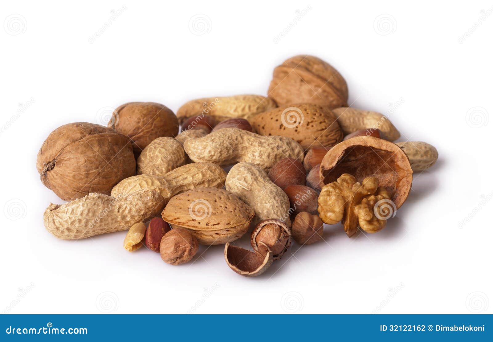 Nuts isolated on white stock photo. Image of almond, food - 32122162