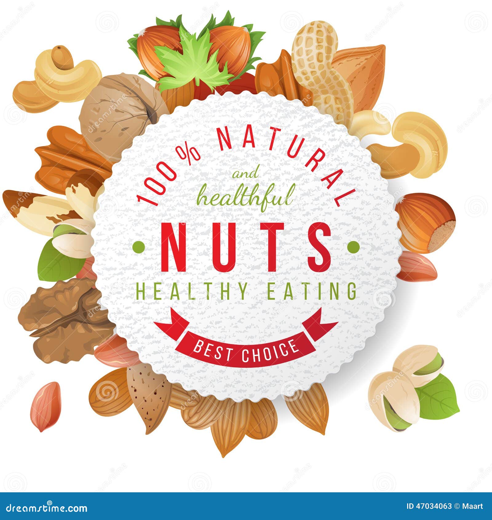 Nuts Label with Type Design Stock Vector - Illustration of eating ...