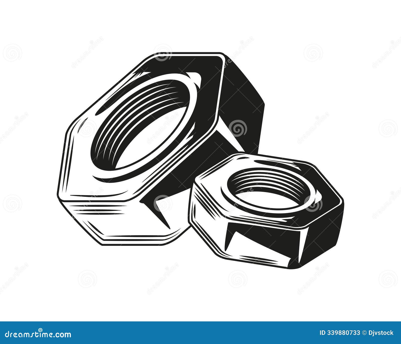 Nuts Mechanic Tool Sketch Style Stock Vector - Illustration of workshop ...