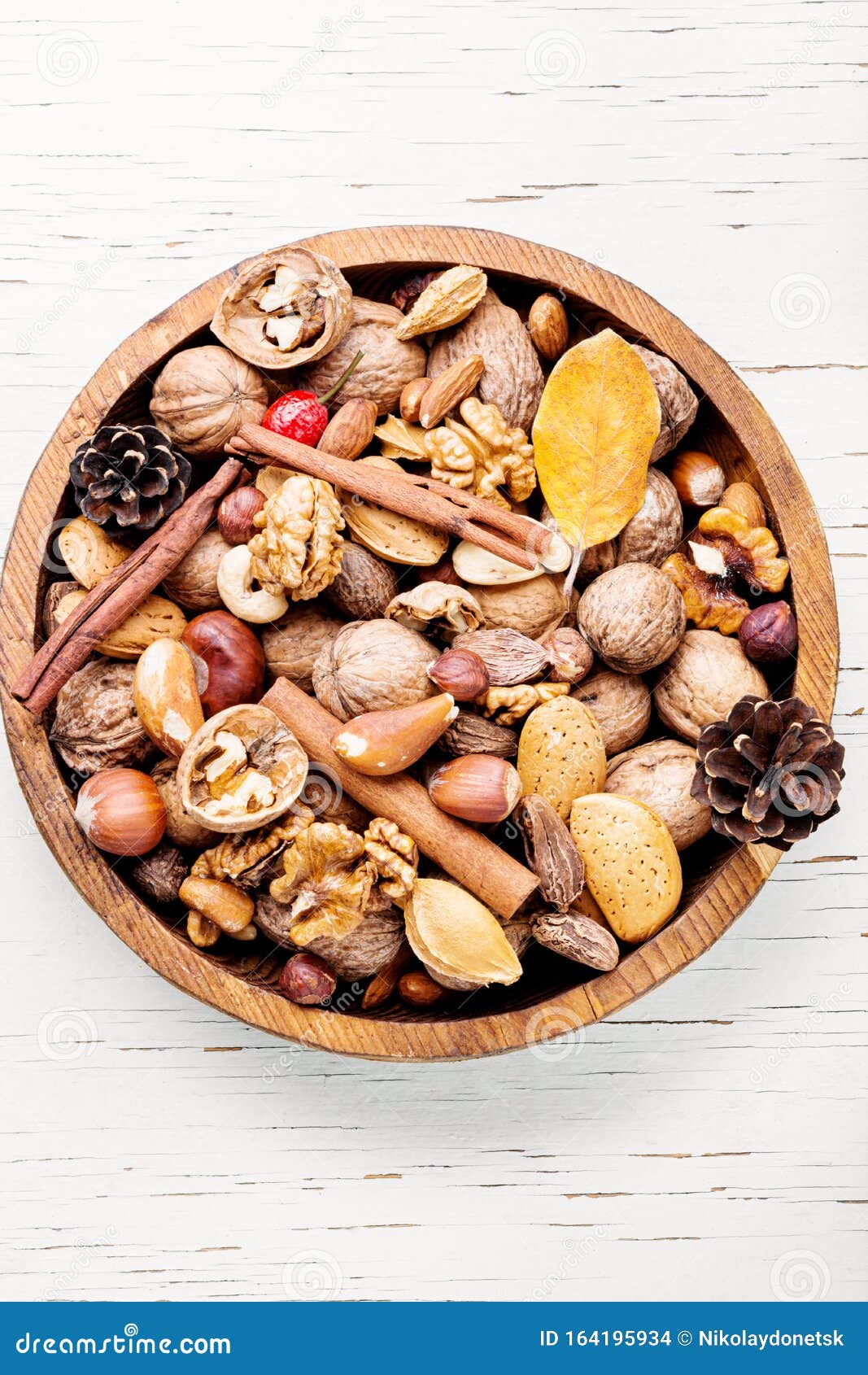 Assorted nuts on white stock photo. Image of food, peanut - 164195934