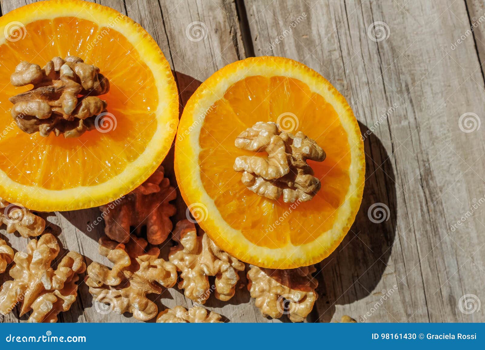 Nuts and orange stock photo. Image of nuts, dieting, autumn - 98161430