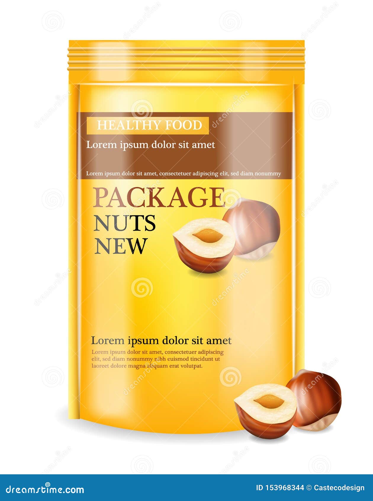 Nuts Package Vector Realistic Mock Up. Label Design. Product Placement ...