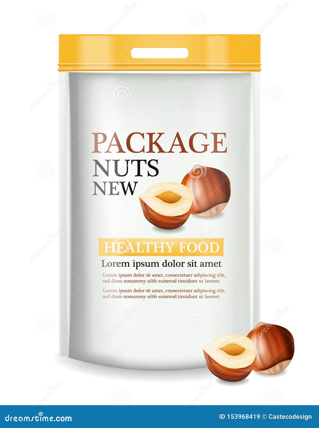 Nuts Package Vector Realistic Mock Up. Label Design. Product Placement ...