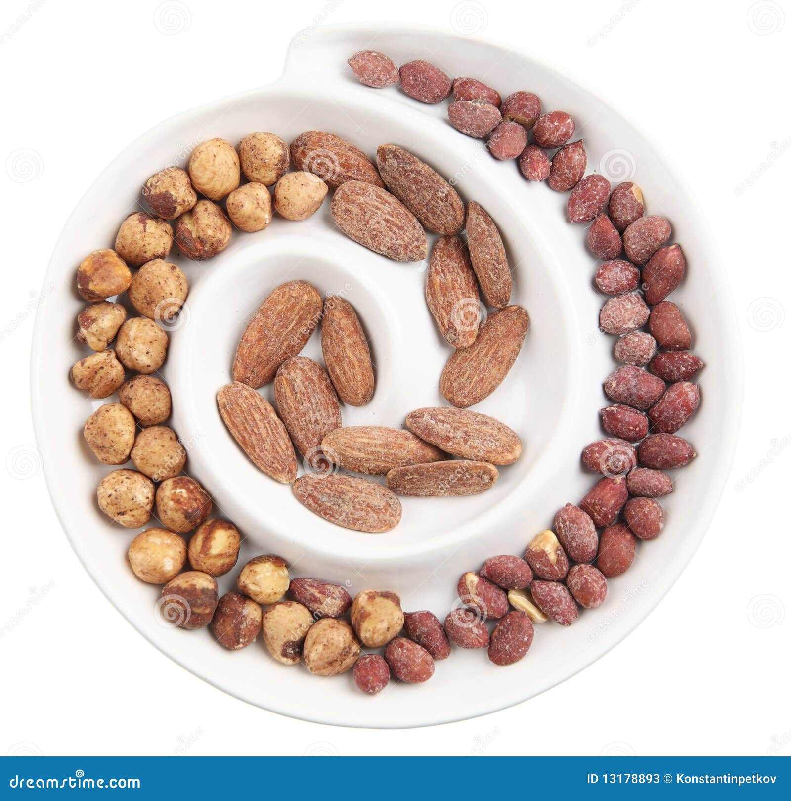 Nuts in a plate stock image. Image of nuts, compartments - 13178893