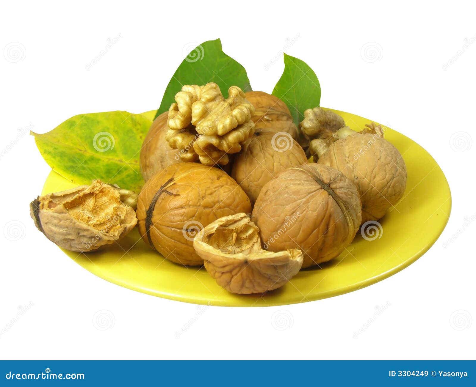 Nuts on the plate stock image. Image of ripe, delicious - 3304249