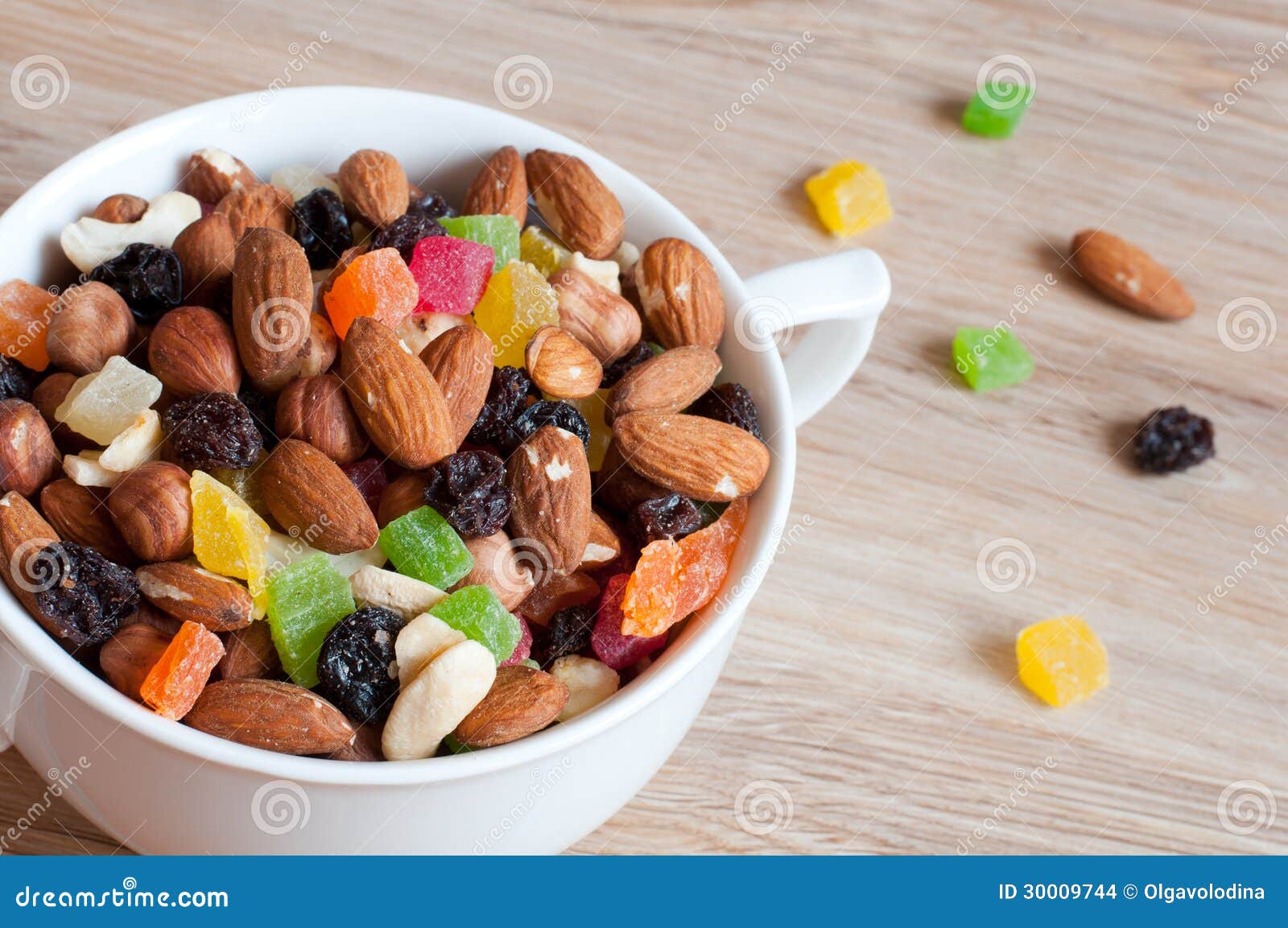 Nuts, Raisins and Candied Fruit Stock Photo - Image of exotic, nutshell ...