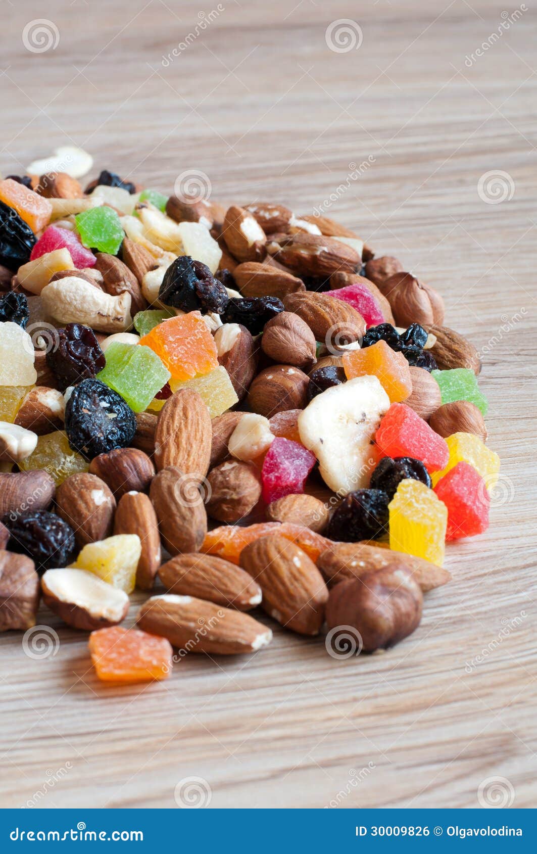 Nuts, Raisins and Candied Fruit Stock Photo - Image of hazelnut, food ...