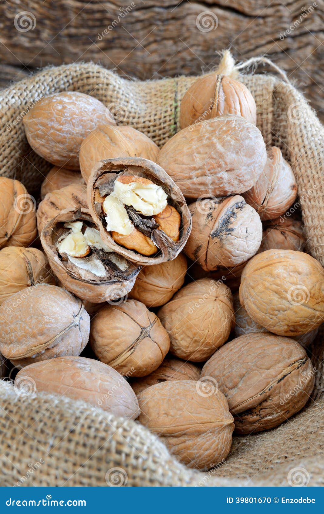 Nuts in sack stock photo. Image of snack, shell, food - 39801670