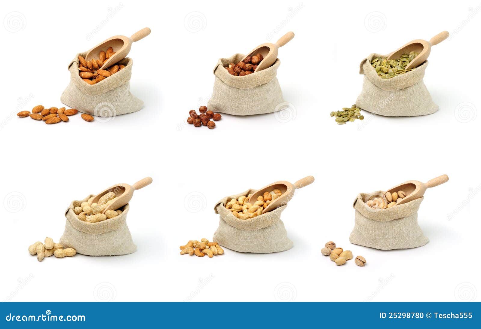 Nuts in sacks stock photo. Image of rough, vegetative - 25298780