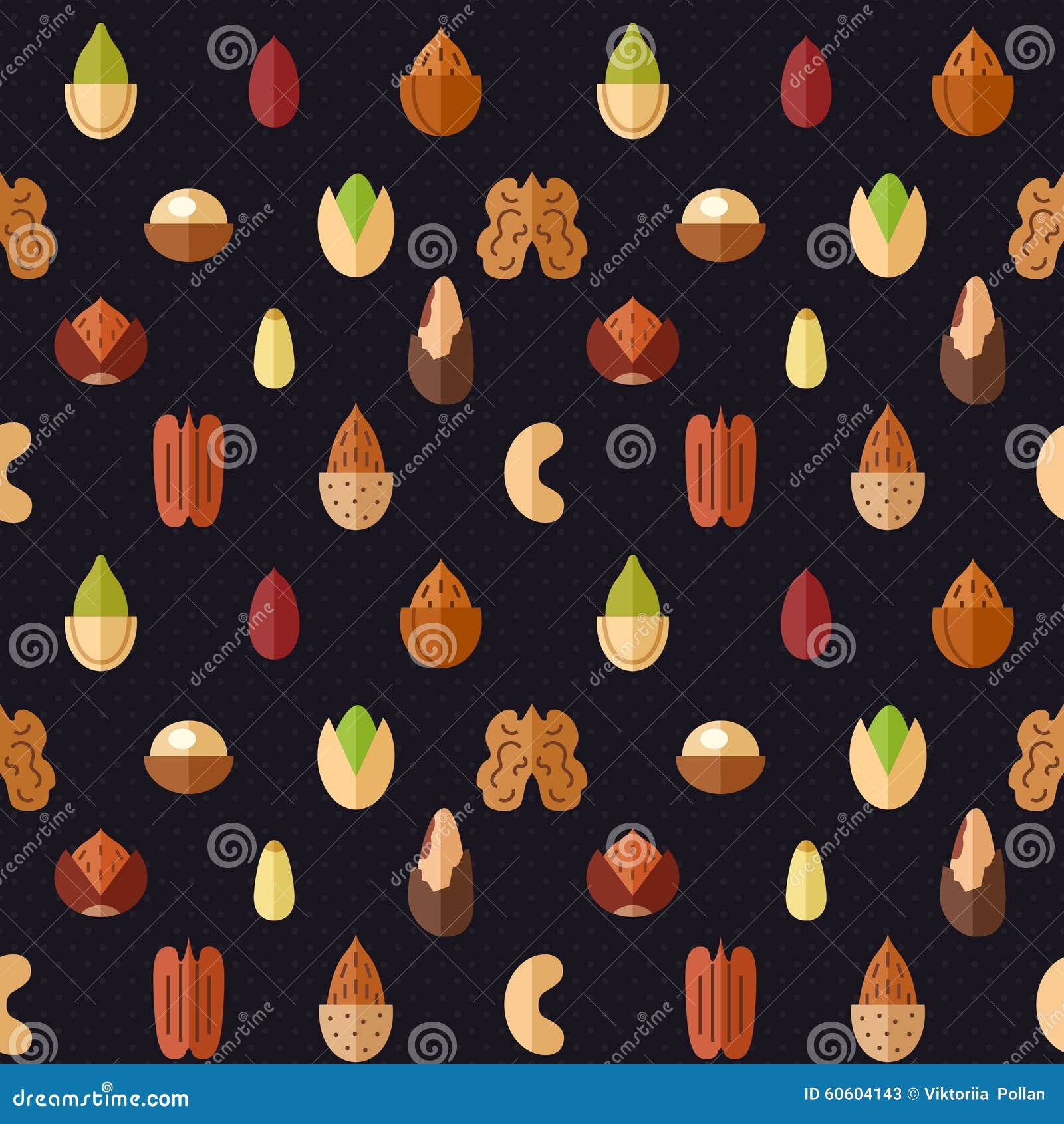 Nuts and Seeds Vector Seamless Pattern. Modern Flat Design Stock Vector ...