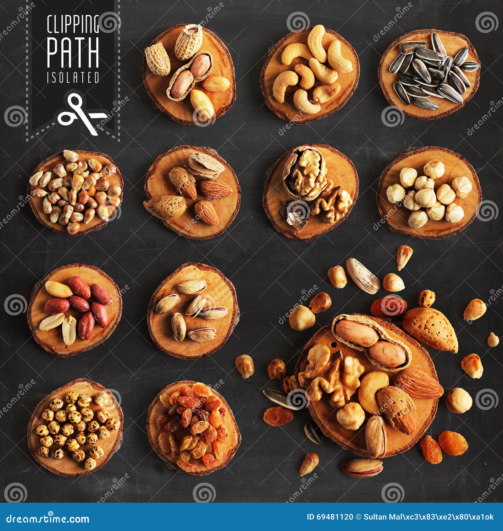 Nuts Set with Clipping Path. Stock Photo - Image of dried, nature: 69481120