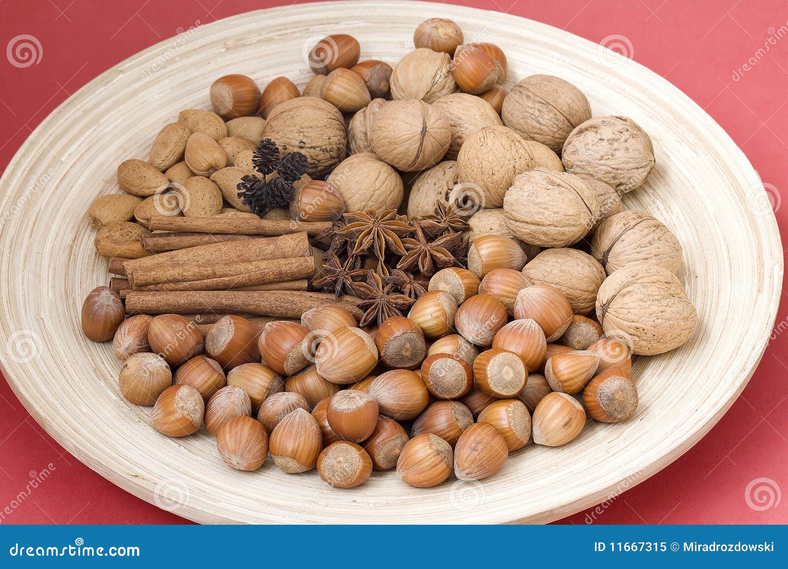 Nuts and spices stock image. Image of almond, closeup - 11667315