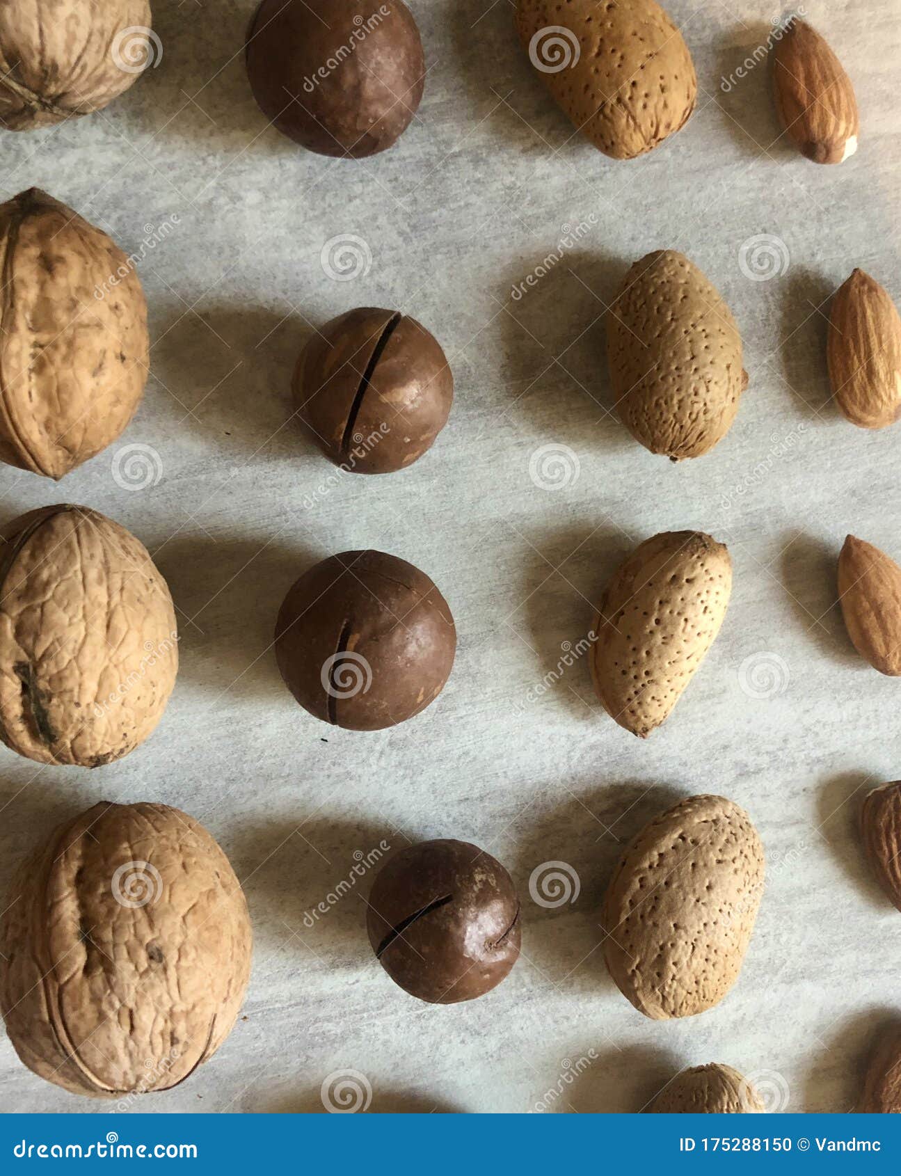 Nuts Stacked in Order on the Table Surface Stock Photo - Image of ...