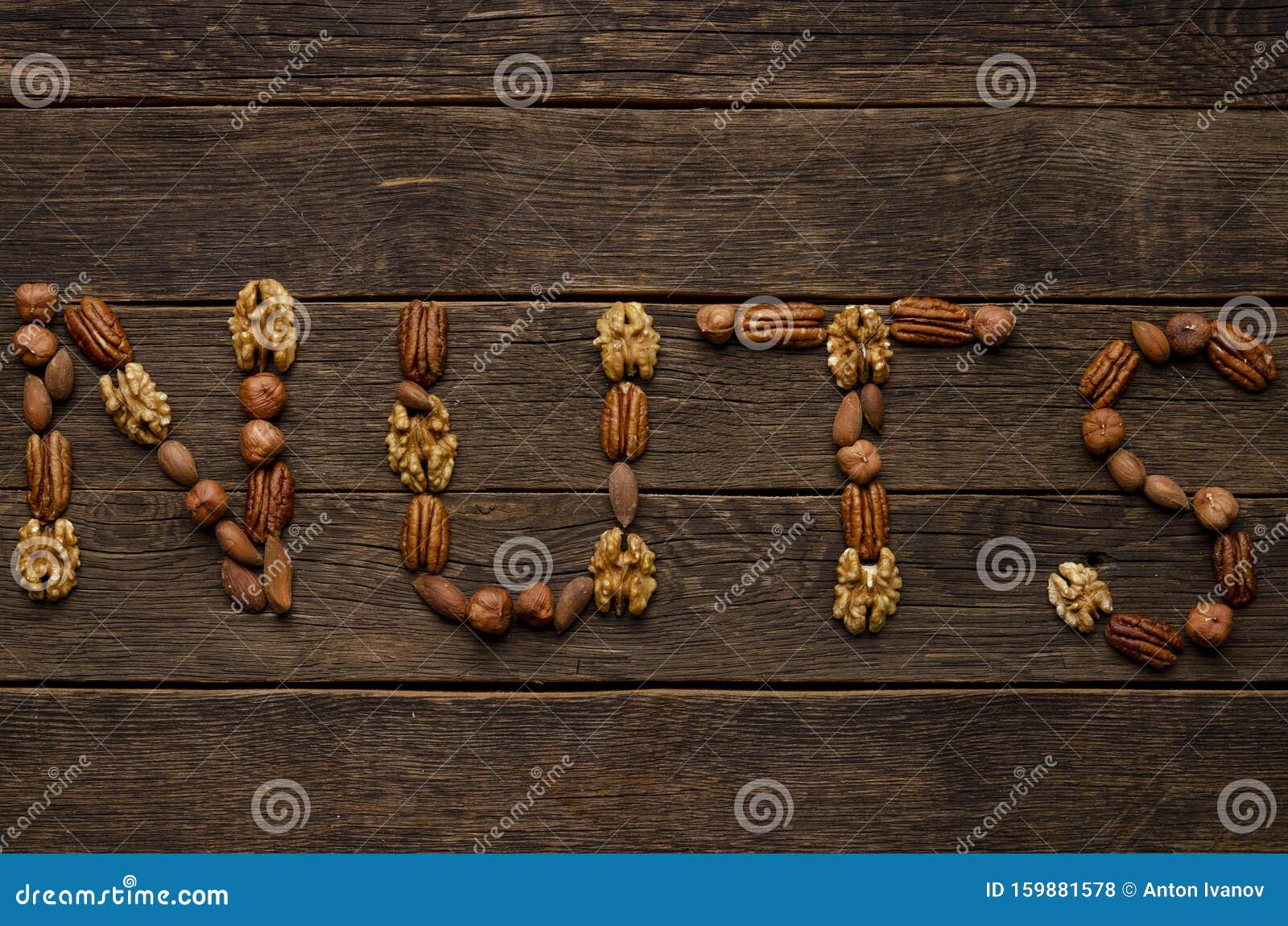 Nuts Symbol As Letters Made with a Mixed Assortment of Raw Seeds of ...