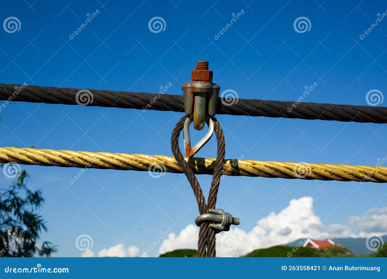 Nuts and wire ropes stock image. Image of streetlight - 263558421