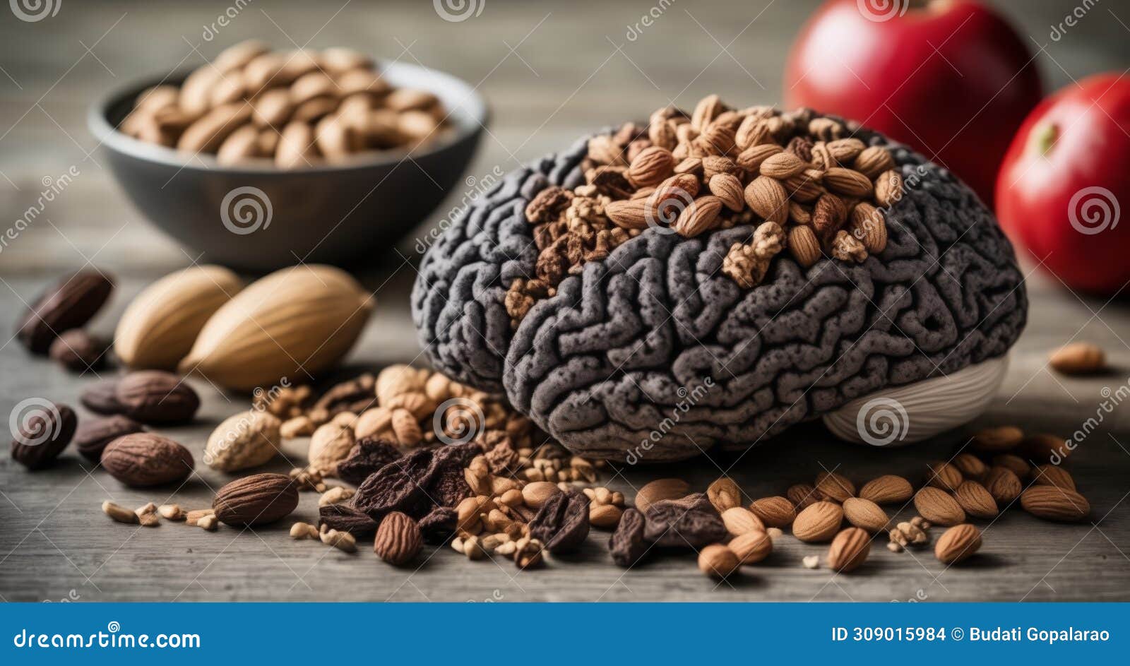 Nutty Brain Health - a Visual Metaphor Stock Illustration ...