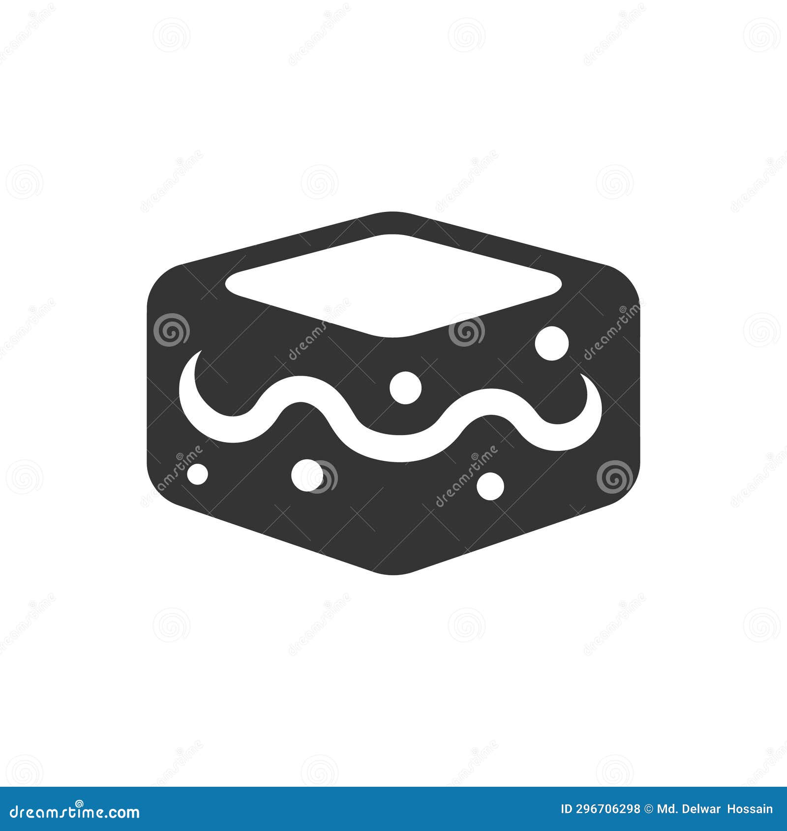 Nutty Brownie Icon stock vector. Illustration of indulgent - 296706298