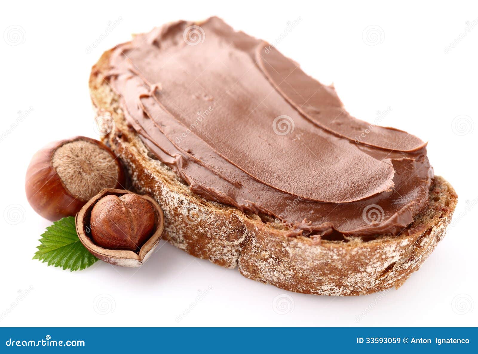 Nutty chocolate cream stock image. Image of bread, snack - 33593059